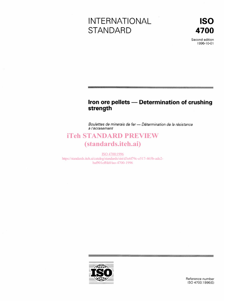 Crushing Strength of Iron Ore Pellets | PDF | International ...