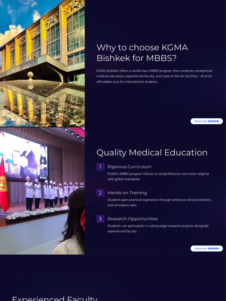 Why To Choose KGMA Bishkek For MBBS | PDF | Cost Of Living | Residency (Medicine)