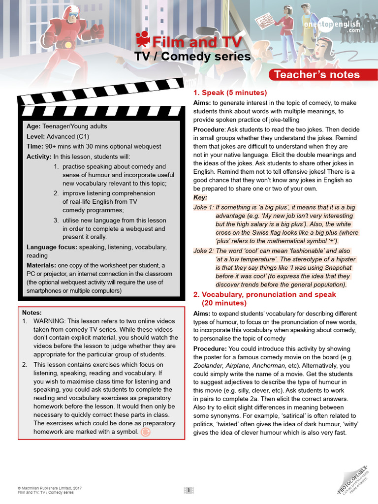 Film and TV Comedy Series | PDF | Jokes | Vocabulary