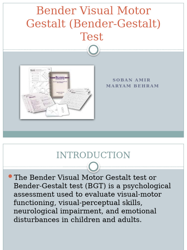 The Bender Visual Motor Gestalt Test (BGT) FINAL | PDF | Psychology ...