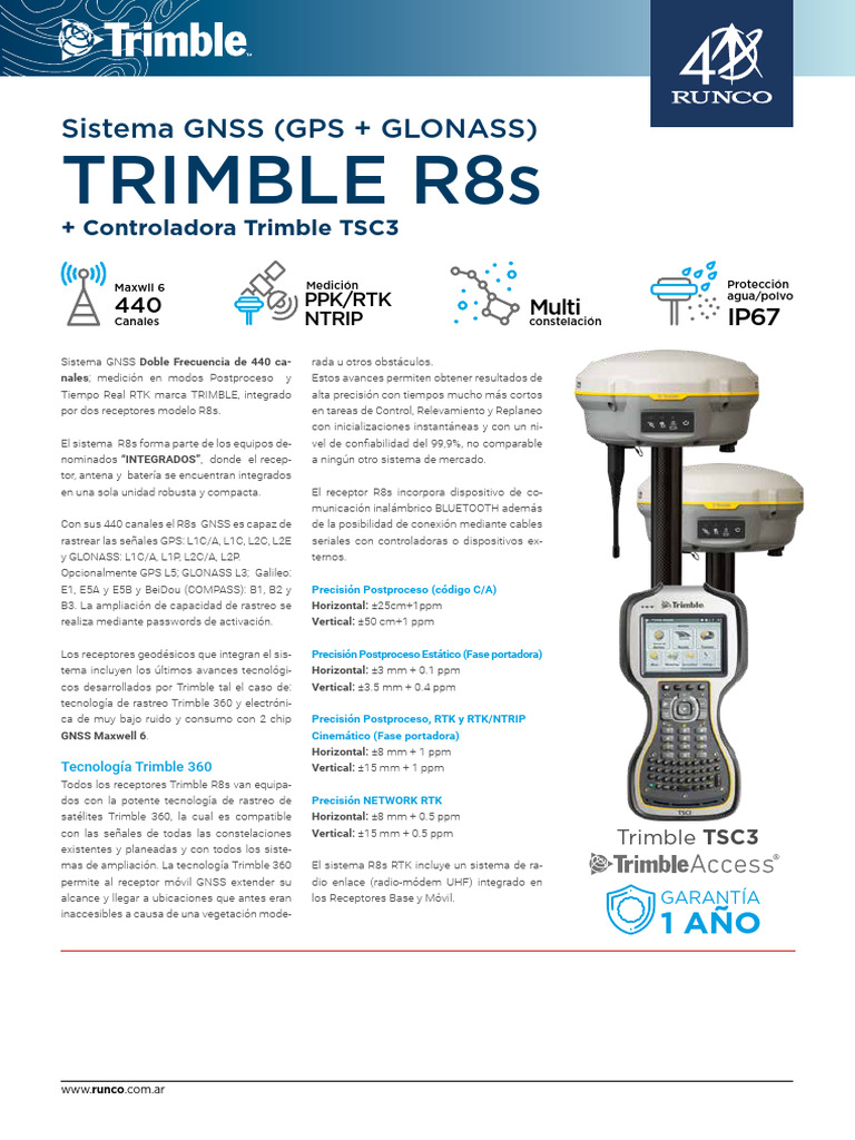 Trimble R8s + TSC3 (PROMO40a) | PDF | Sistema de Posicionamiento Global ...