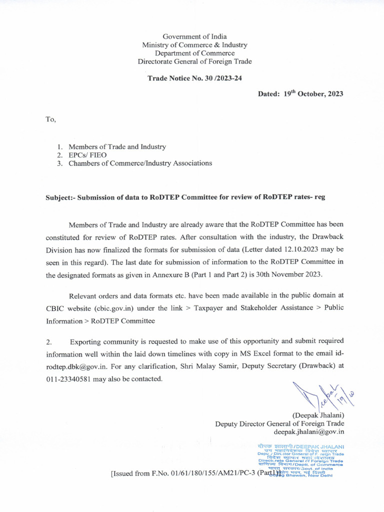 Trade Notice No 30-2023-24 | PDF