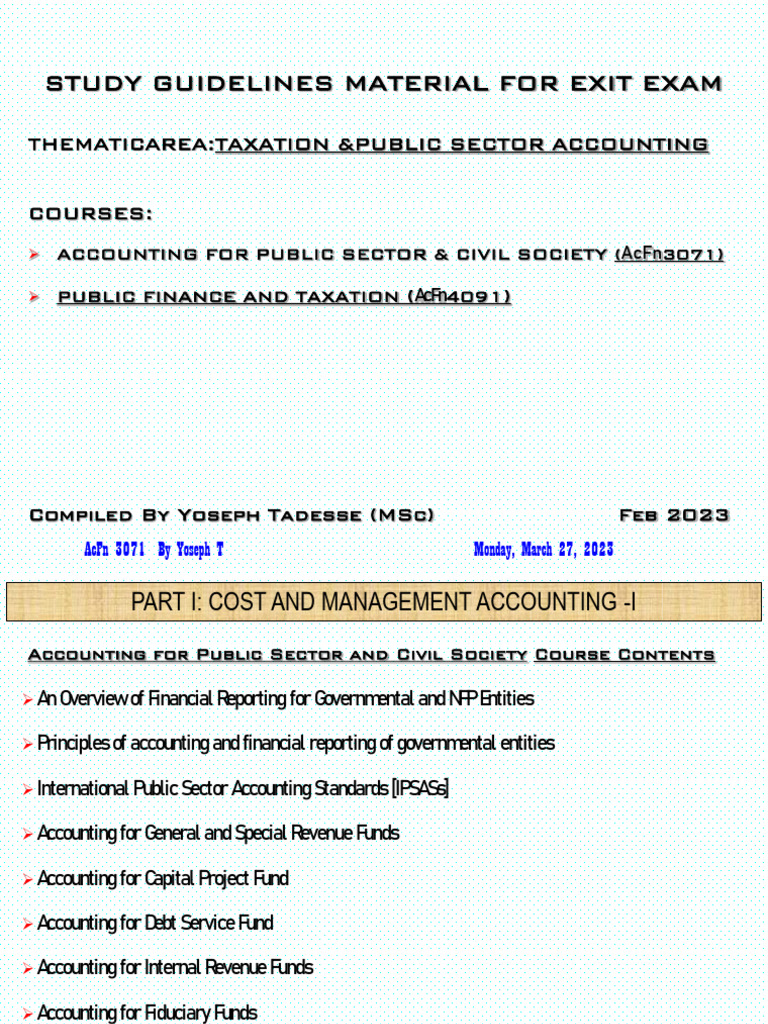 Taxation & Public Sector Accounting Guide | PDF | Fund Accounting | Expense