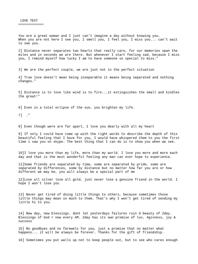 Love Text | PDF | Love | Reason