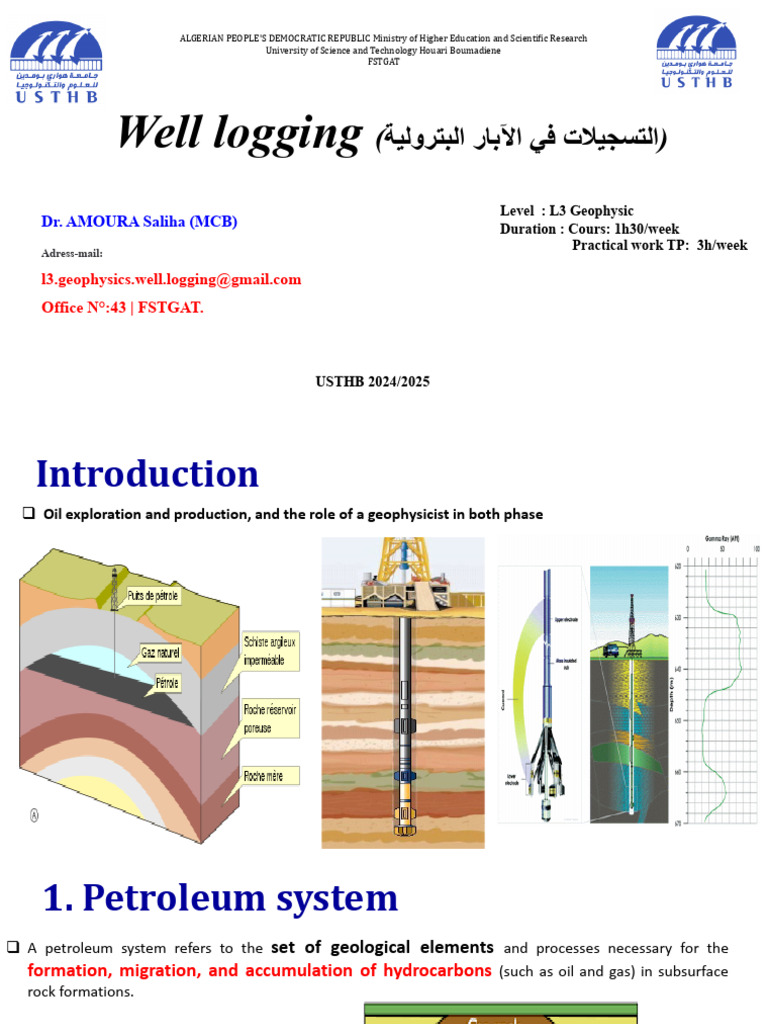 Chapter0-Well Logging Introduction | PDF | Petroleum Reservoir | Oil Well