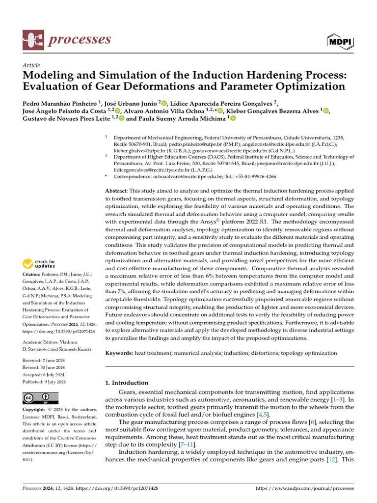Modeling and Simulation of The Induction Hardening Process Evaluation ...