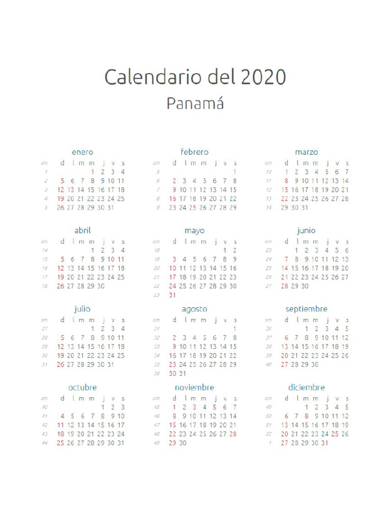 Calendario 2020 | PDF