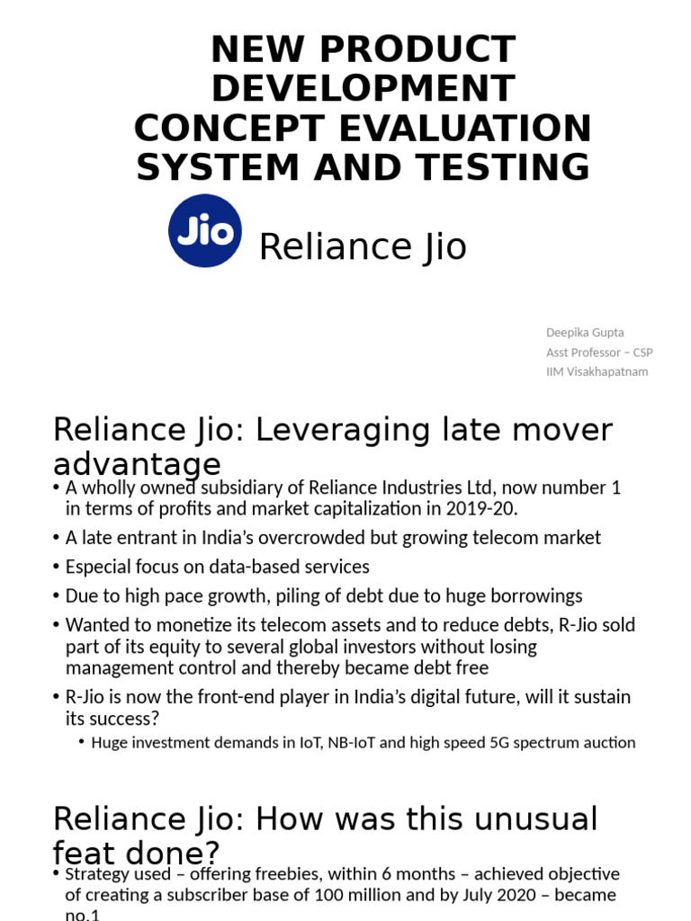 Reliance PPT | PDF | Innovation | Market (Economics)