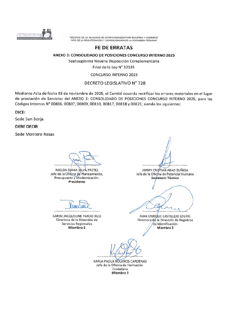 Fe de Erratas | PDF