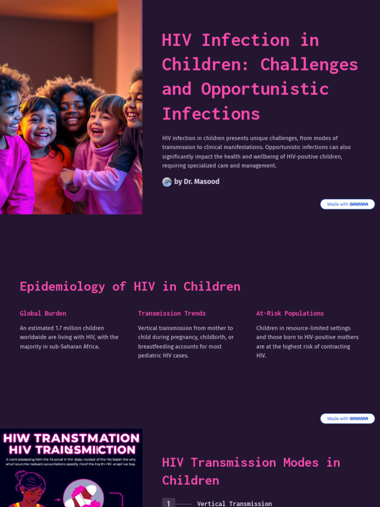 HIV in Children: Challenges & Care Strategies | PDF | Hiv/Aids | Infection