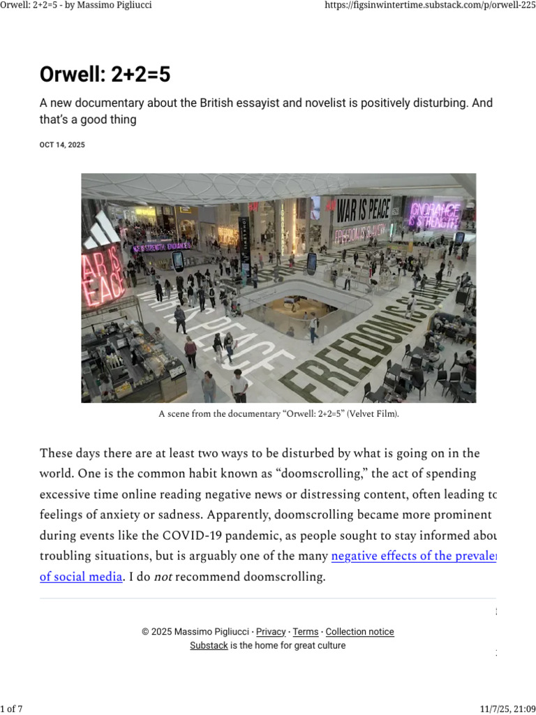 Orwell: 2+2=5 Documentary Review | PDF