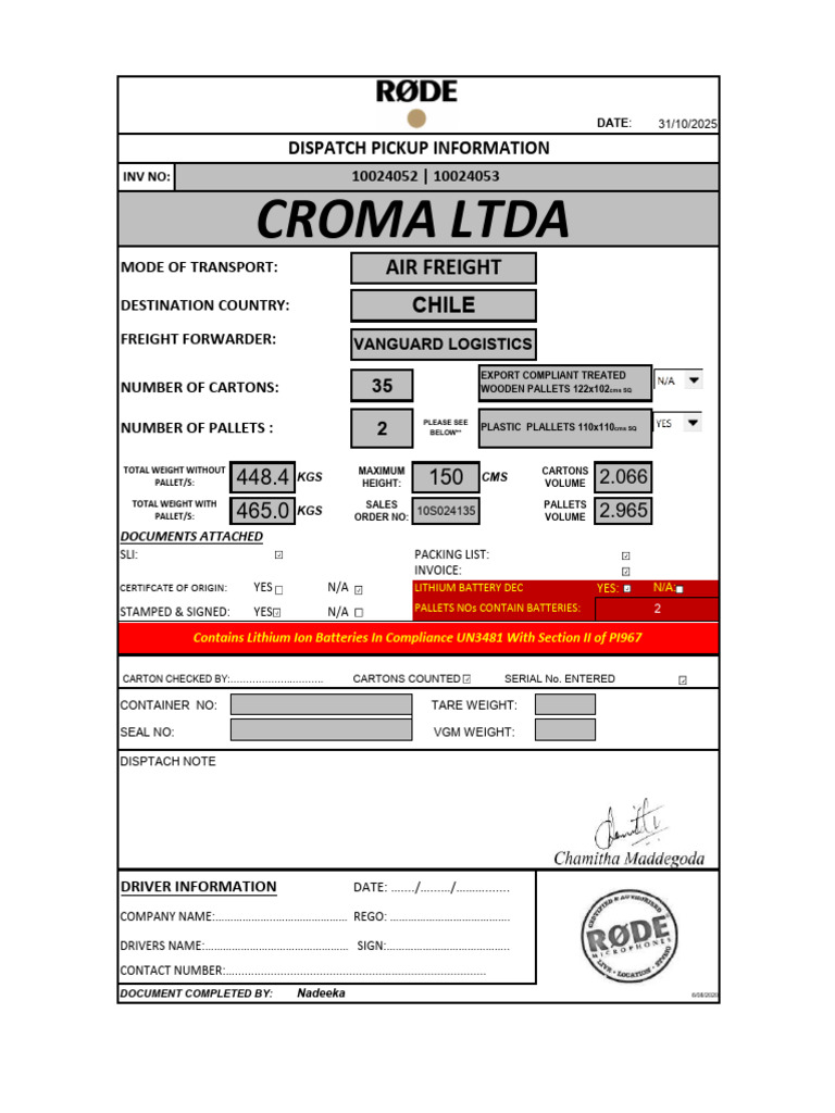Croma Inv 10024052 Air Completed | PDF | Lithium Ion Battery | Invoice