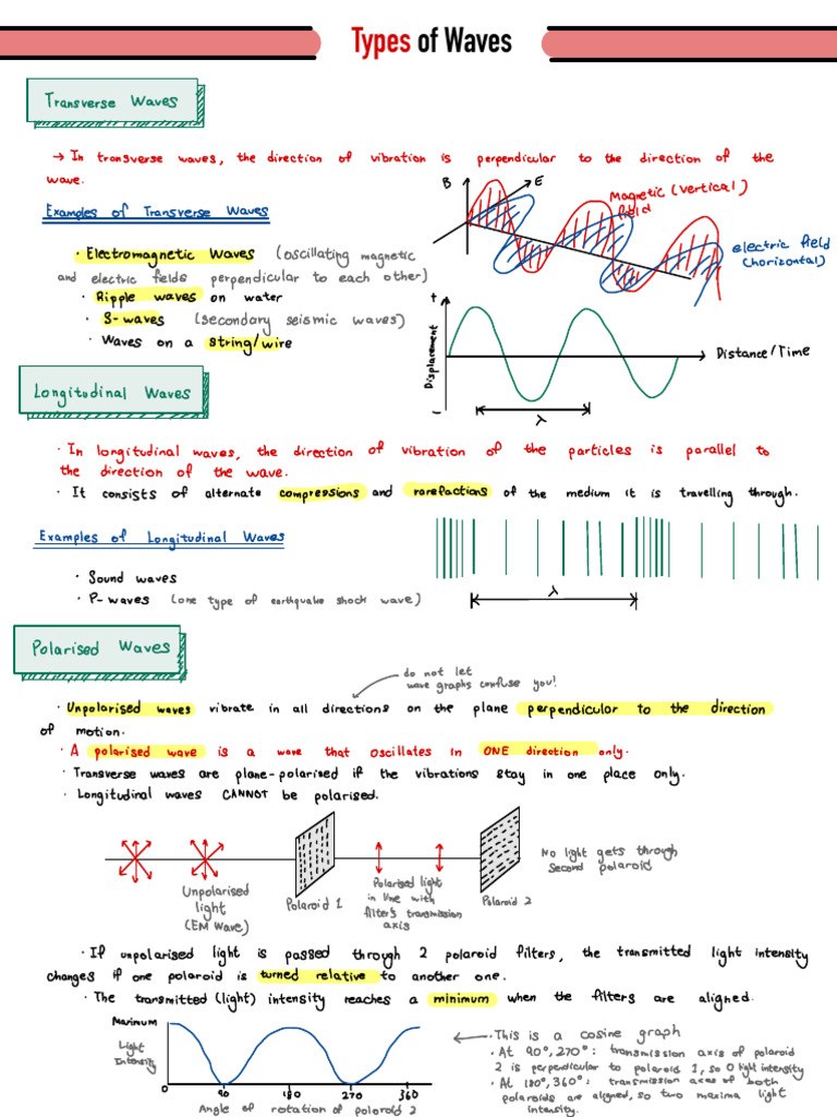 Types of Waves - FactRecall | PDF | Waves | Polarization (Waves)
