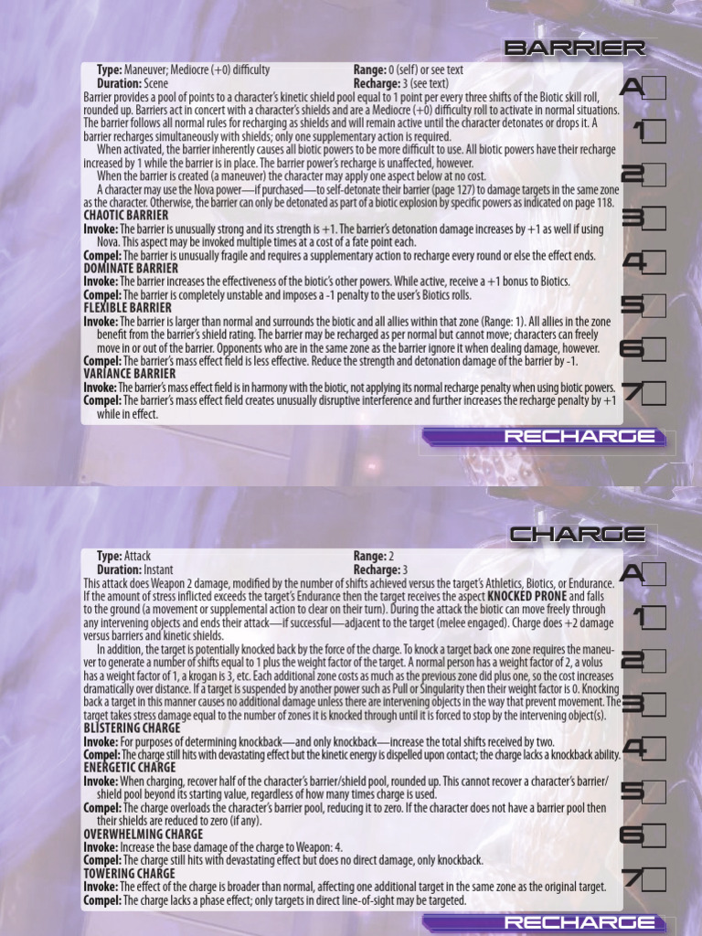 Mass Effect D Power Cards | PDF | Shock Wave | Mass