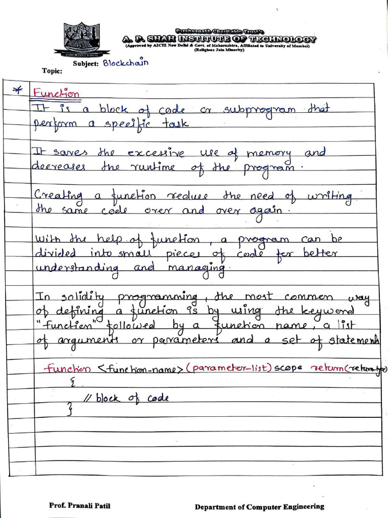 Function in Solidity - Compressed | PDF