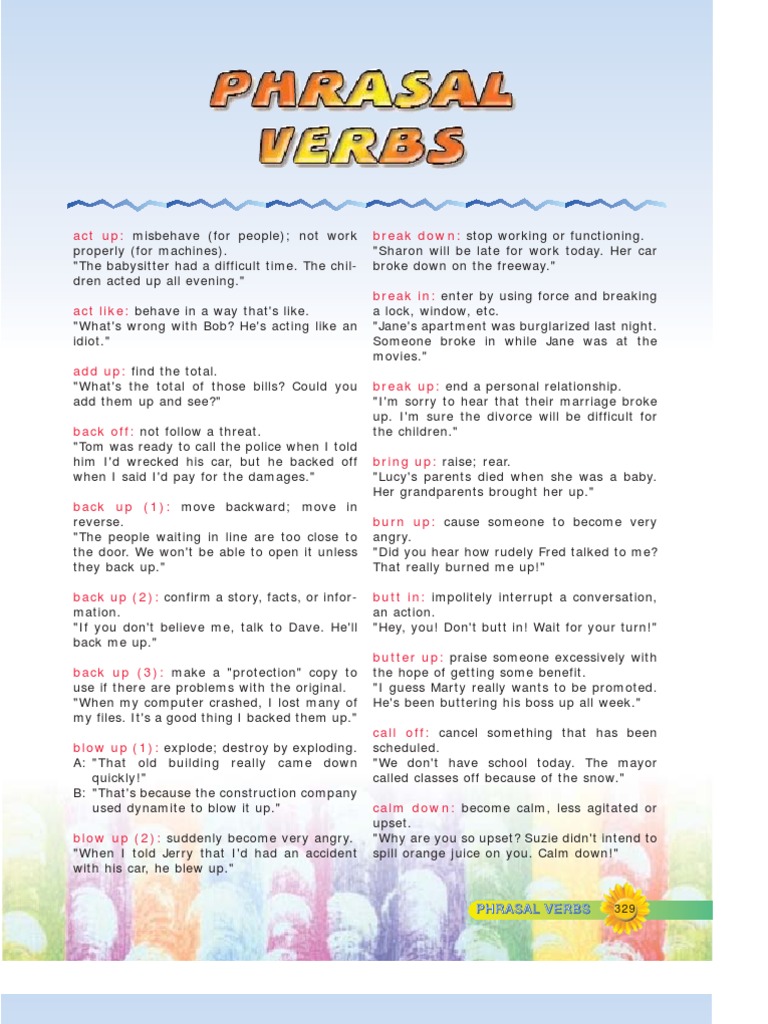 English Phrasal Verbs Guide | PDF