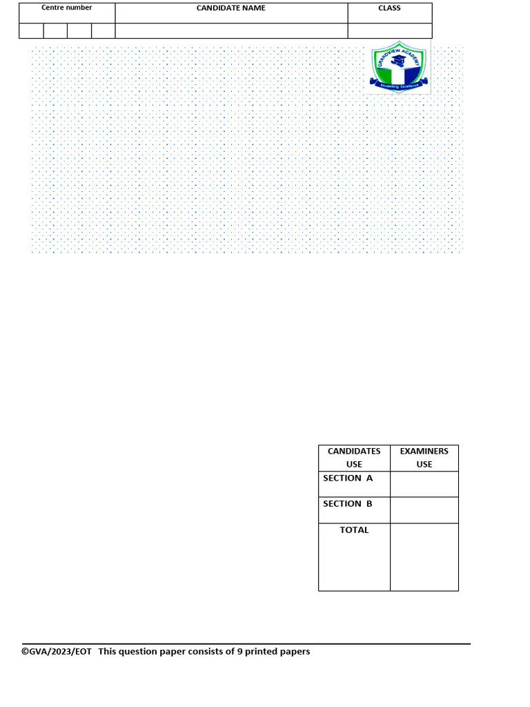 G 12 Eng Paper 1 Term 1 2024 | PDF | Academic Degree