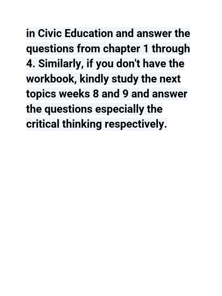 Civic Education Mid Term Assignment | PDF
