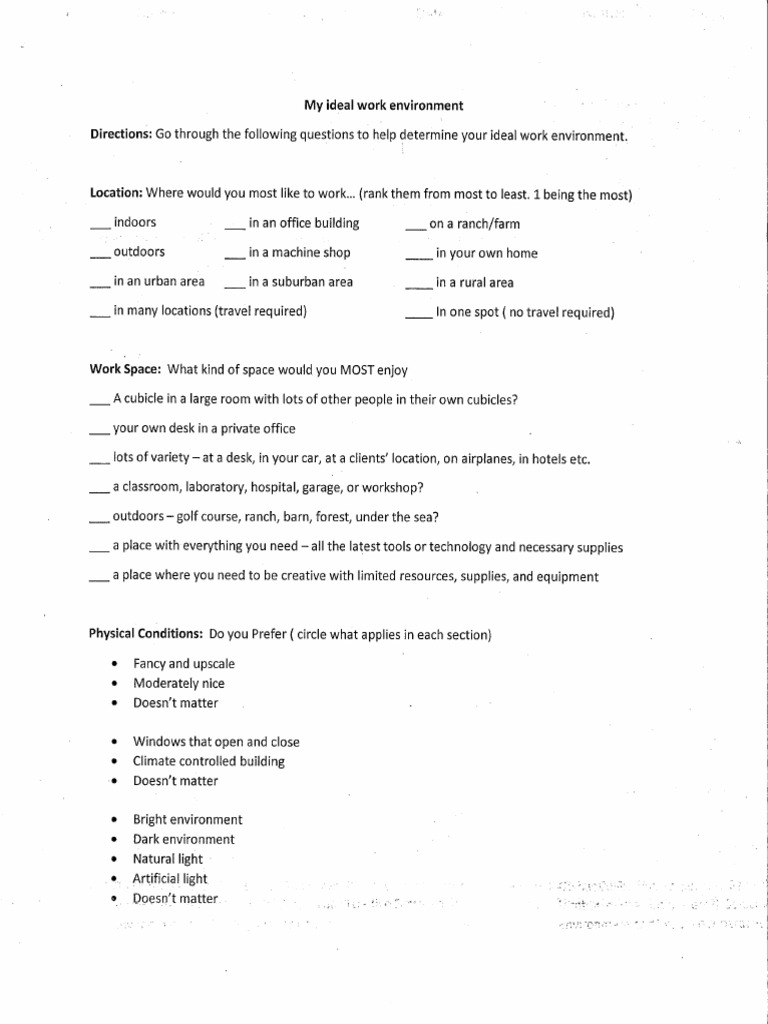 Ideal Work Environment | PDF