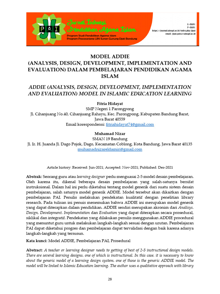 Model Addie Analysis Design Development | PDF