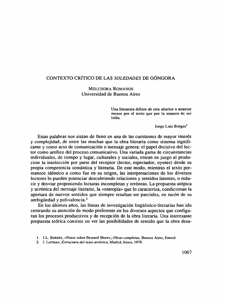 Contexto Critico- Soledades de Gongora | PDF