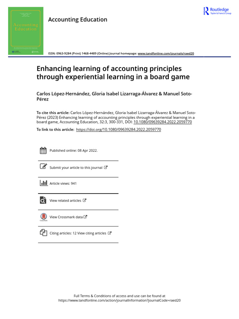 Enhancing Learning of Accounting Principles Through Experiential ...