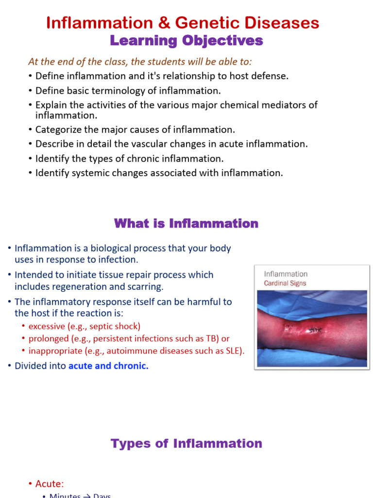 2 - Inflammation & Genetic Diseases 6 | PDF | Inflammation | Genetic ...
