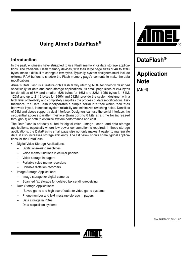 Using Atmel's Dataflash | PDF
