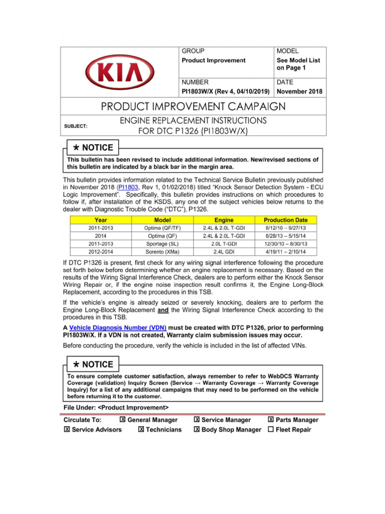 ENGINE REPLACEMENT INSTRUCTIONS FOR DTC P1326 (PI1803W - X) - ALLDATA ...