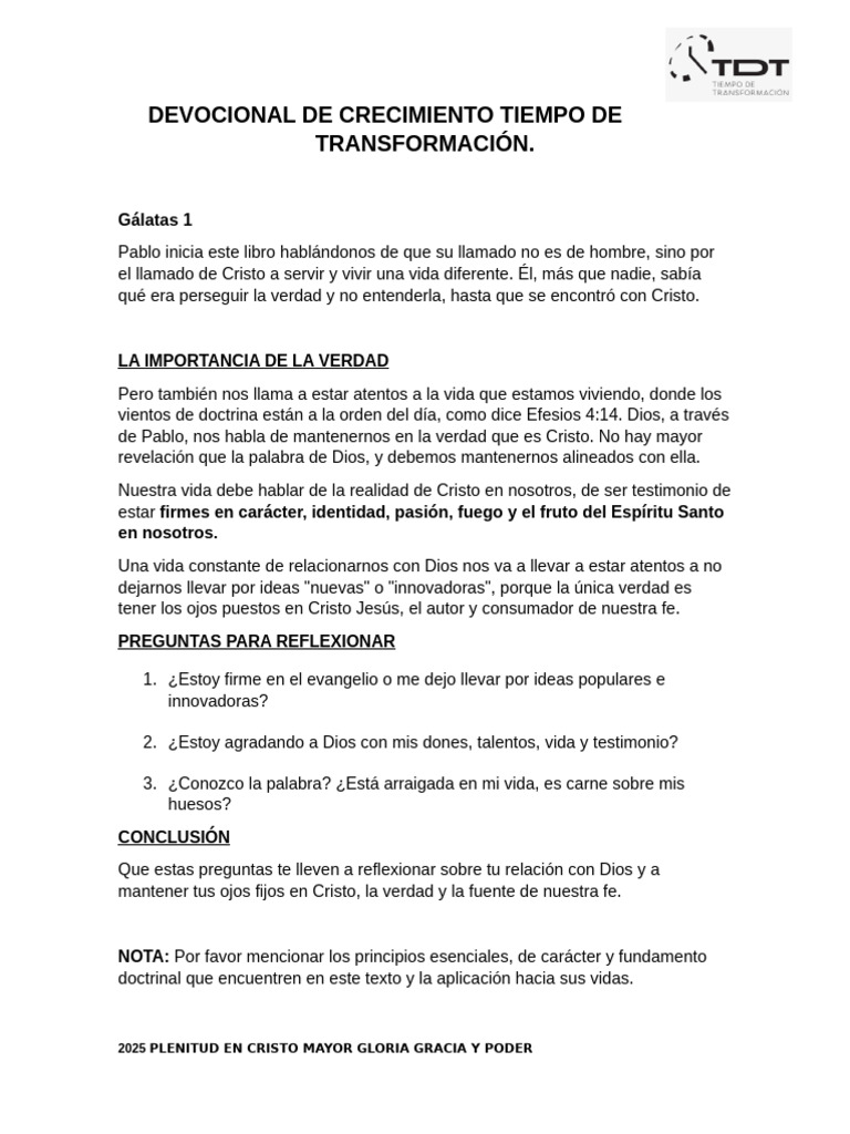 DEVOCIONAL 1 | PDF