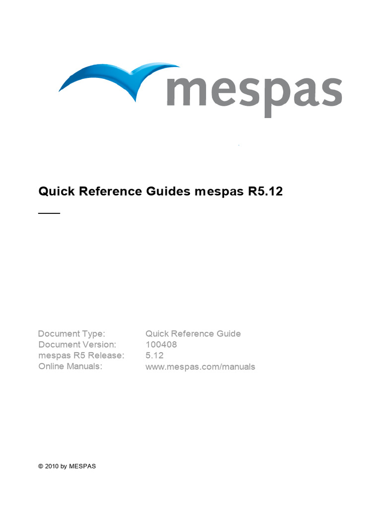 Manual Mespas R5 Quick Reference Guides-1 | PDF | Computer File ...