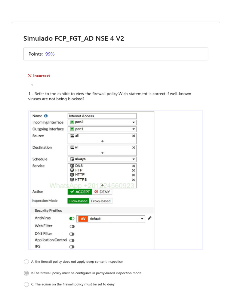 NSE 4 V2 Firewall Policy Exam Review | PDF | Firewall (Computing) | Ip ...