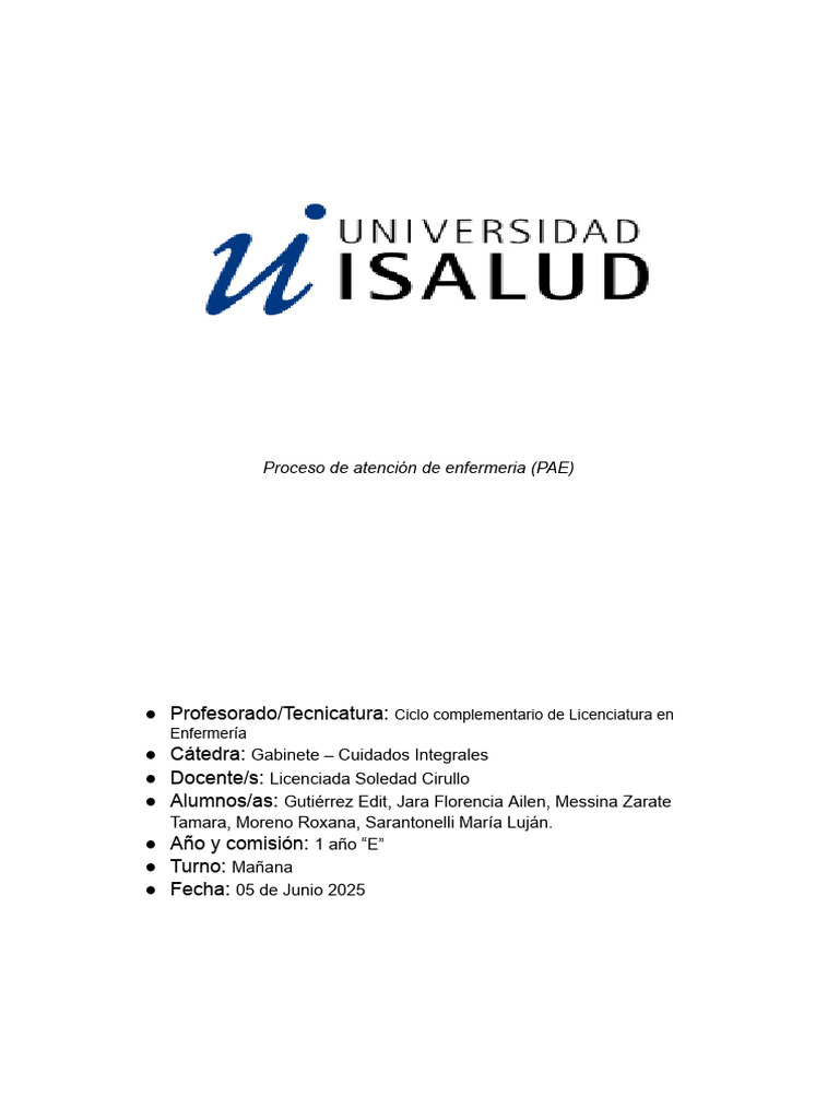Pae Final 1ro 2do Cuatri Com E | PDF | Carrera | Especialidades Medicas