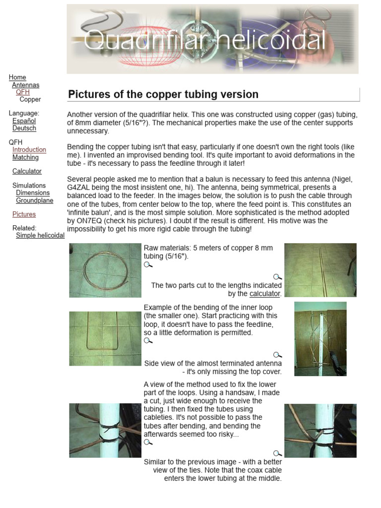 Quadrifilar Helicoidal Antenna - Copper Pipe Version of The QFH | PDF ...
