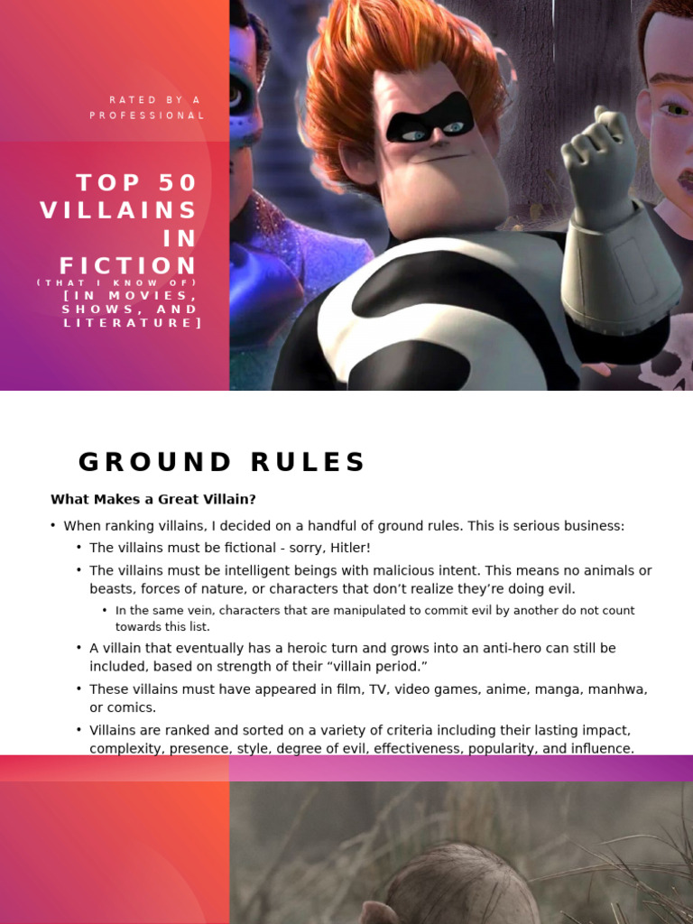 TOP 50 Villains in Fiction | PDF
