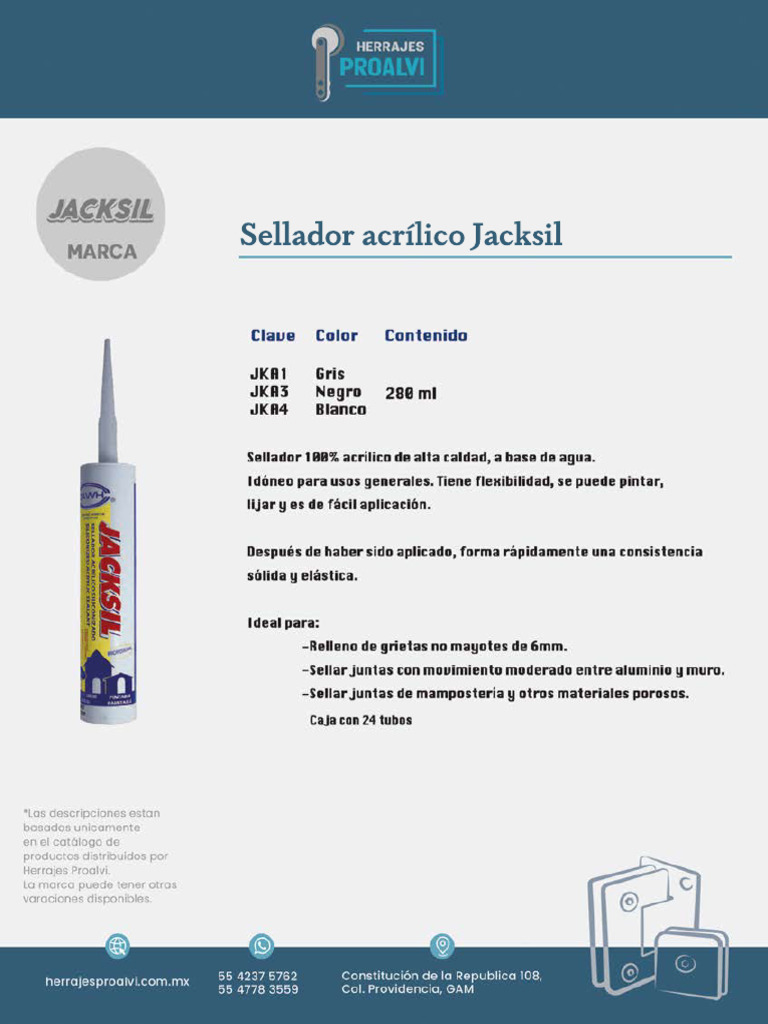 Ficha Tecnica Jacksil Acrilico | PDF