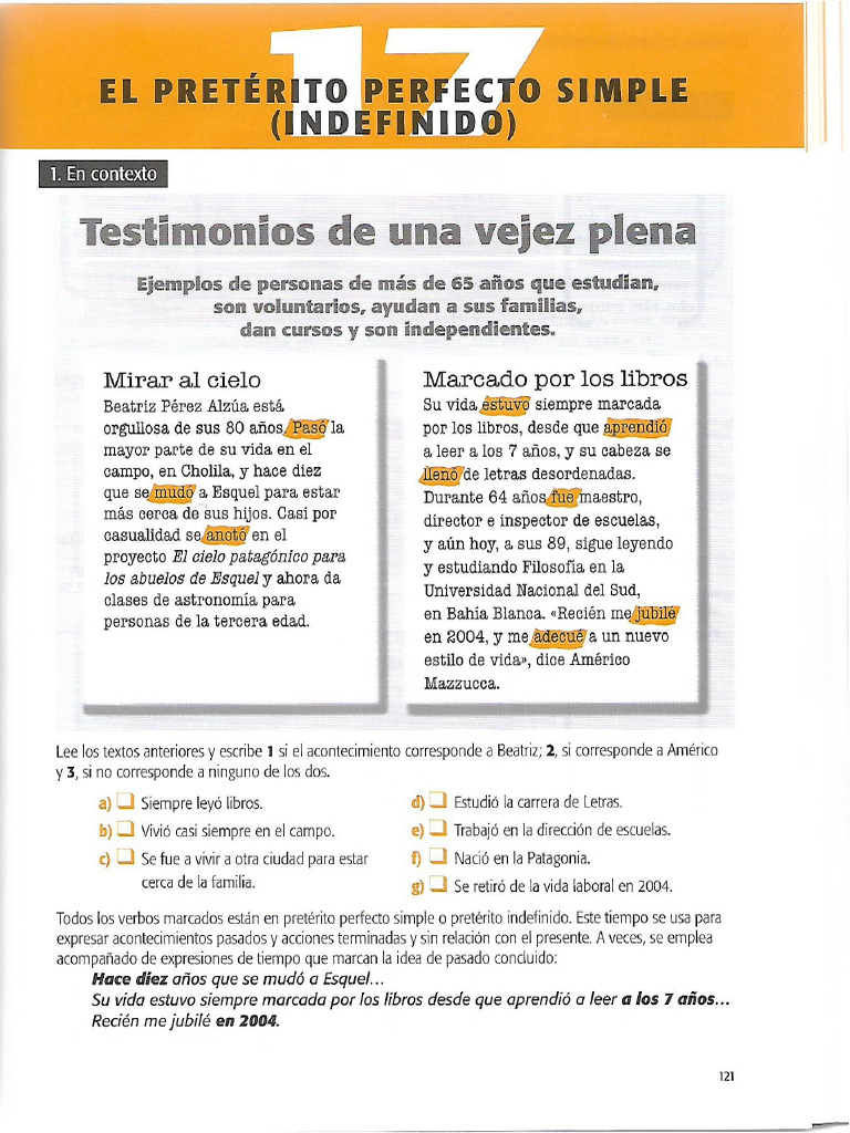 GRAMATICA EN CONTEXTO - Pretérito Indefinido e Imperfecto | PDF
