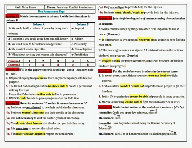 Answer Key Assessment | PDF