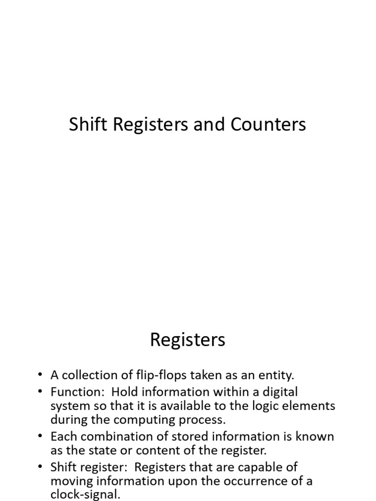 Shift Registers and Counters Overview | PDF | Computer Data | Computer ...