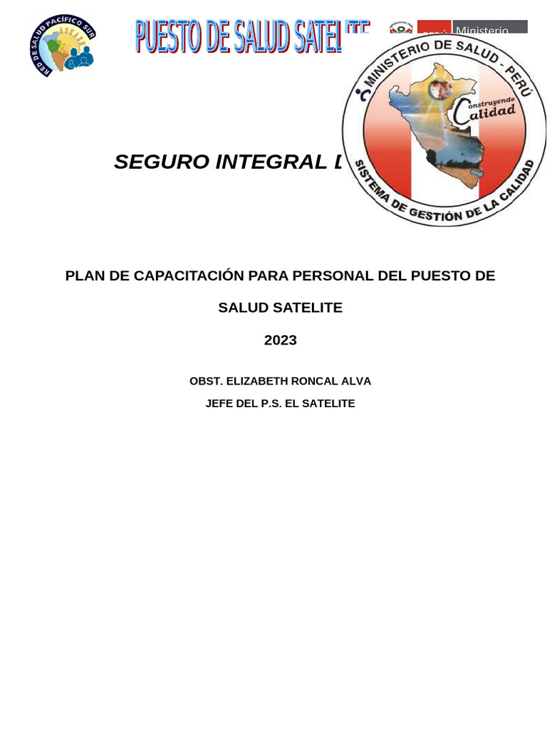 PLAN de CAPACITACION SIS EJEMPLO DE PUESTO DE SALUD | PDF
