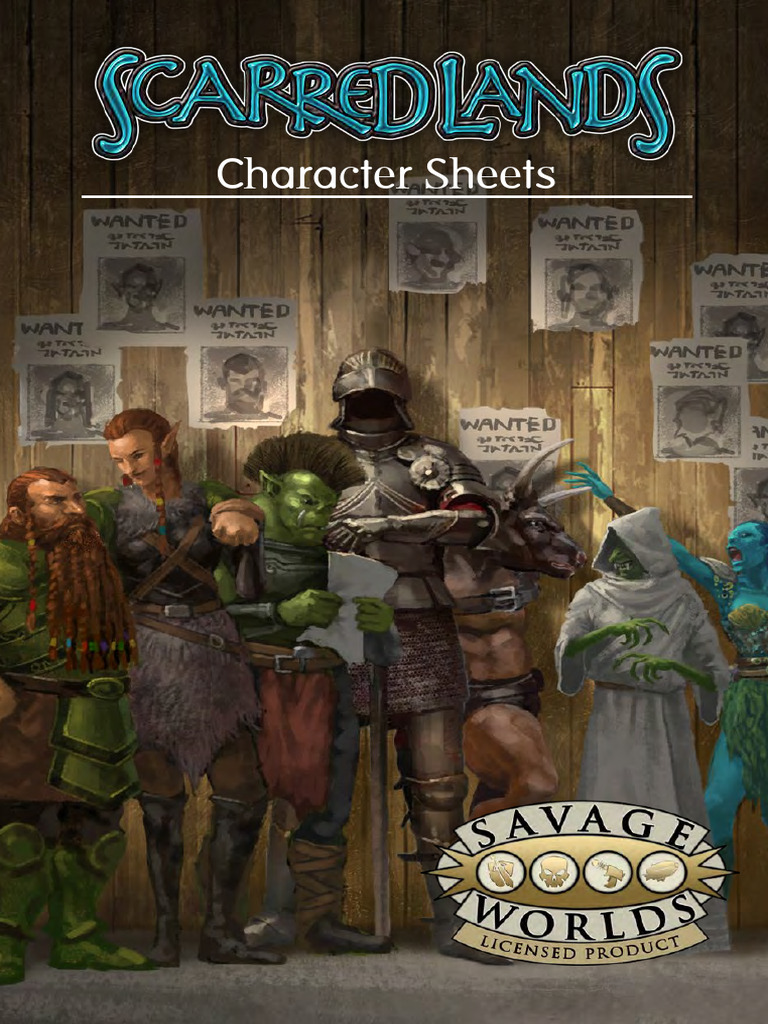 Scarred Lands Savage Worlds Sheets | PDF | Game Rules | Role Playing Games