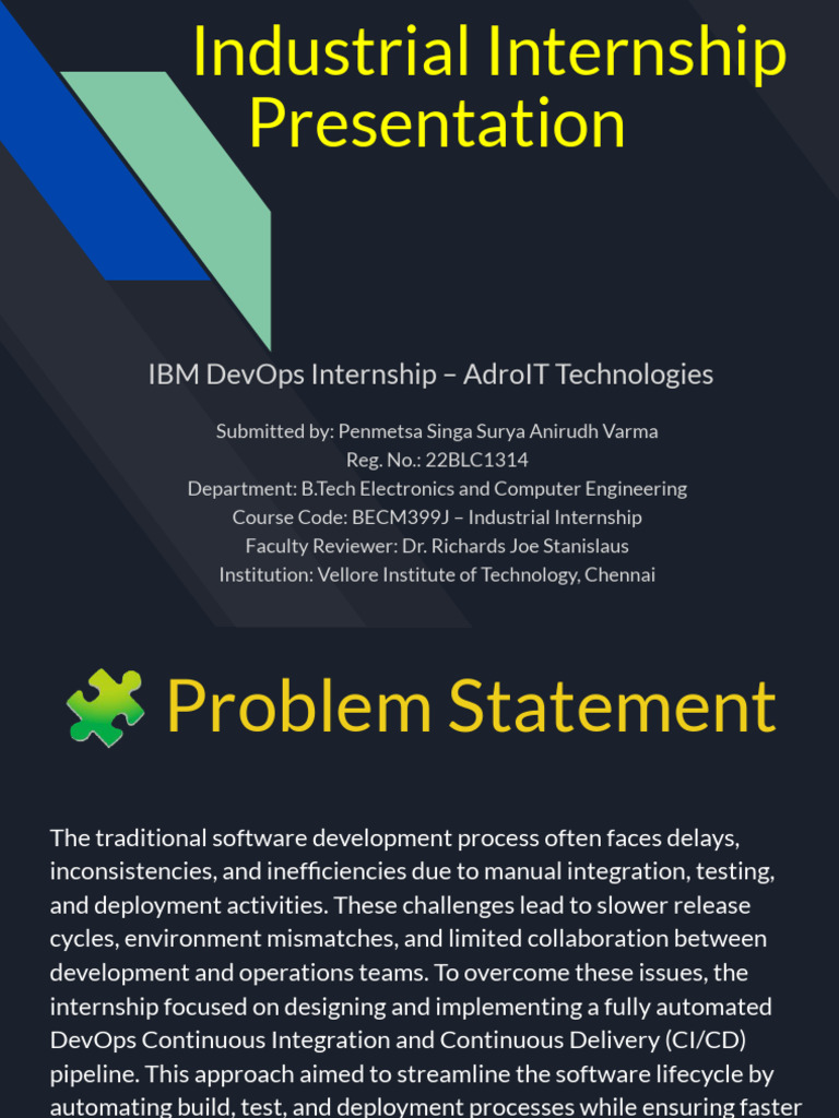 IBM DevOps Internship Presentation Anirudh Varma | PDF | Scrum ...
