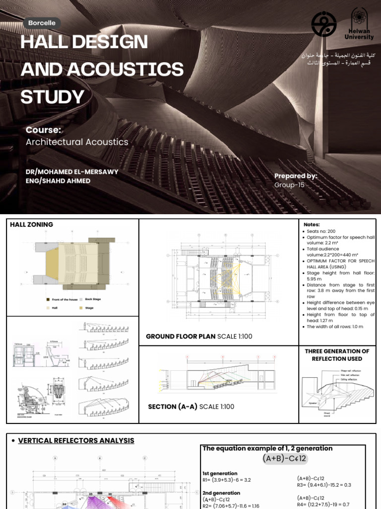 Hall Design and Acoustics Analysis | PDF | Acoustics | Classical Mechanics