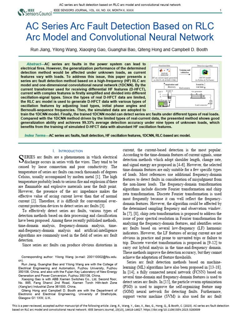 Arc Fault Detection Using 1DCNN Model | PDF | Electrical Engineering ...