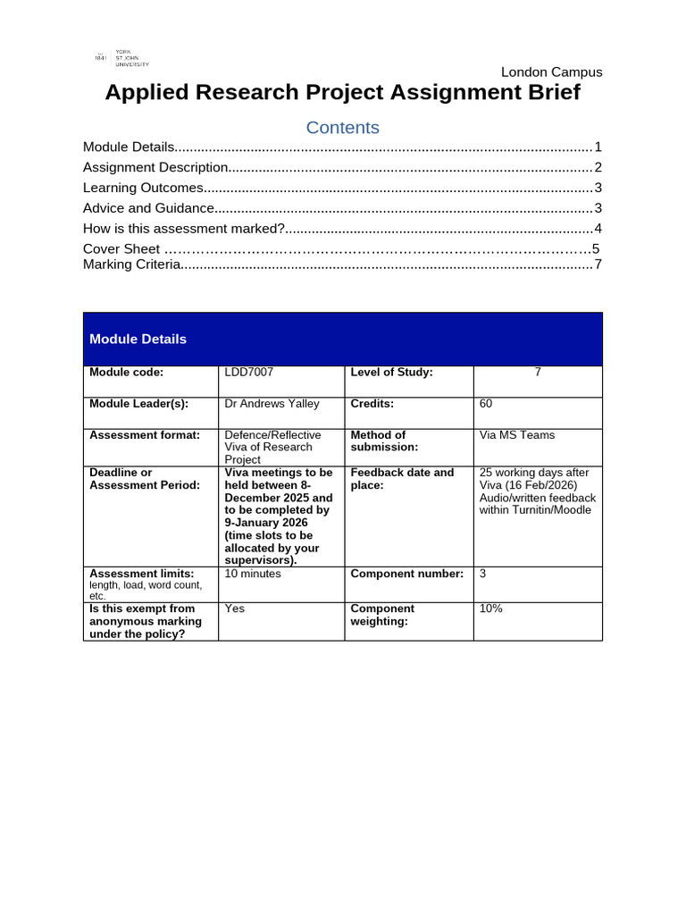 London Campus Research Project Viva Guide | PDF | Knowledge | Concept
