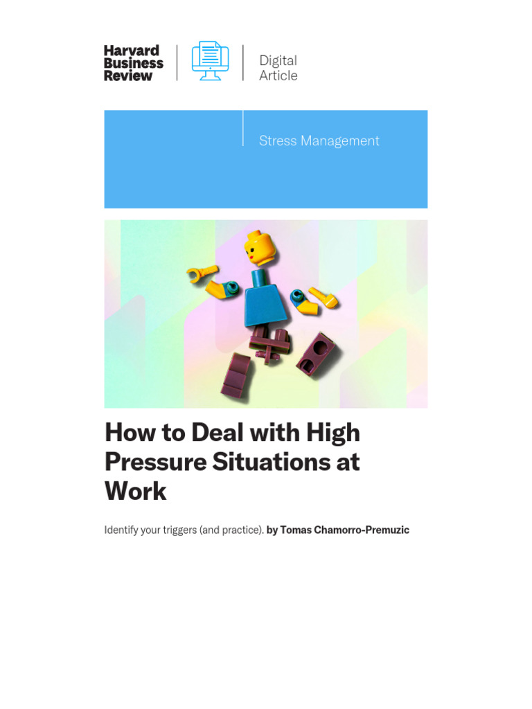 How To Deal With High Pressure Situations at Work | PDF | Psychological ...