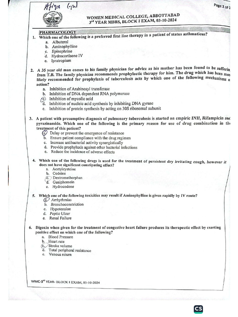 Block I WMC 2024 Solved by (DR Muba) | PDF