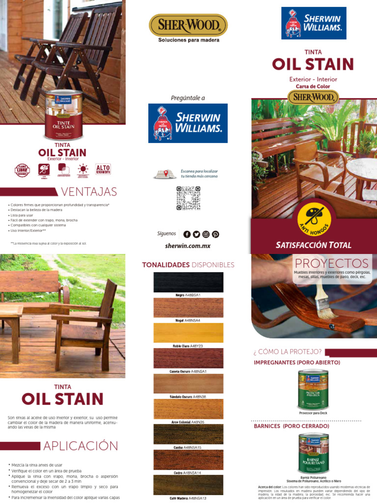 Carta de Color Tintes Oil Stain | PDF | Tinta