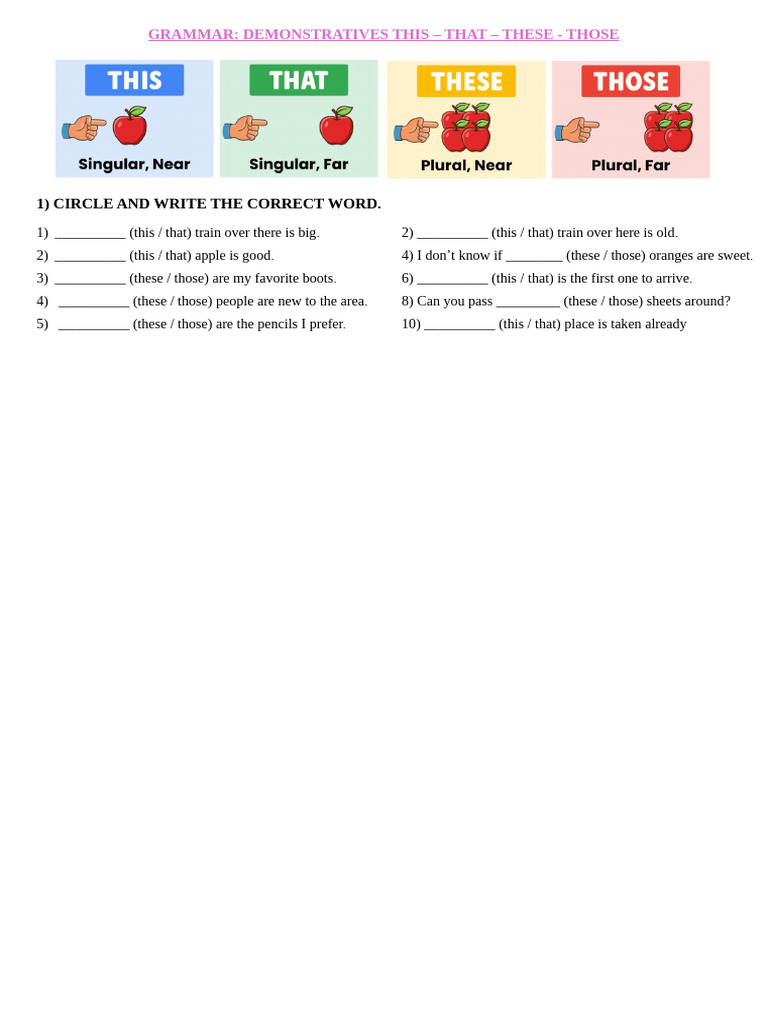Grammar - This - That - These - Those | PDF