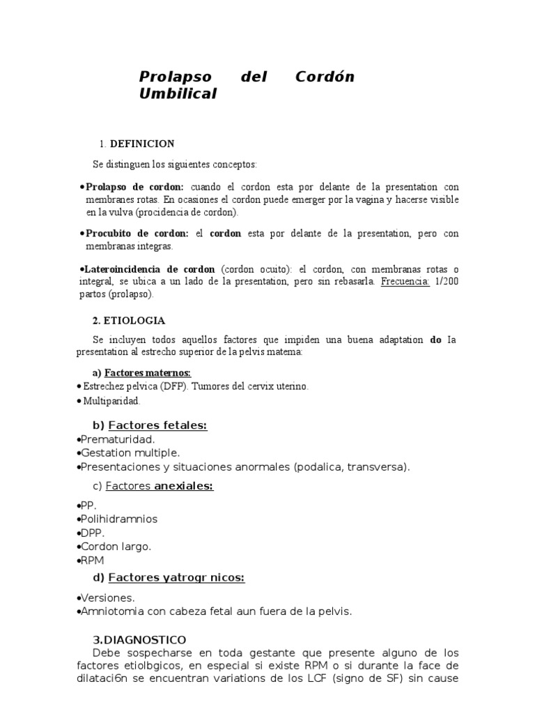 Prolapsos de Cordón Umbilical001 | PDF | Placenta | Parto